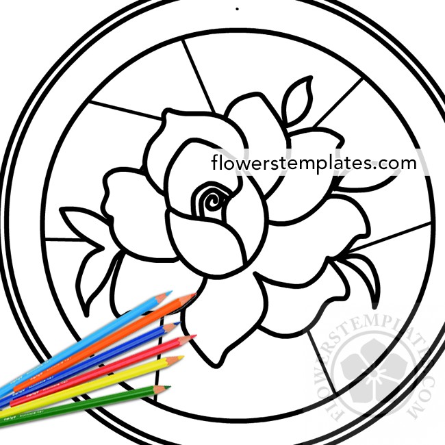 Rose Stained Glass Template